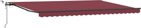 Automatická zatahovací markýza s LED burgundská 500 x 300 cm 3310197