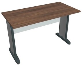 Stůl pracovní rovný 120 cm hl. 60 cm - Hobis Cross CE 1200 Dekor stolové desky: ořech, Dekor lamino podnože: šedá, Barva nohou: černá