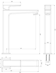 Omnires PARMA PM7412BL Umyvadlová baterie vysoká, matná černá - Omnires