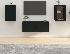 vidaXL Nástěnné TV skříňky 2 ks 40 x 34,5 x 60 cm [816657] Barva: Černá
