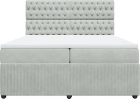 Box spring postel s matrací světle šedá 200x200 cm samet 3294736