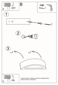 Nástěnné svítidlo Atena, 1x bílé keramické stínidlo