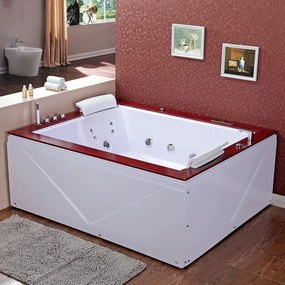 Terra Hydromasážní vířivá vana Diablo 666 180x150, bílá s ohřevem vody