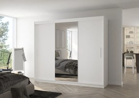 Šatní skříň s posuvnými dveřmi Denis - 250 cm Barva: Bílá