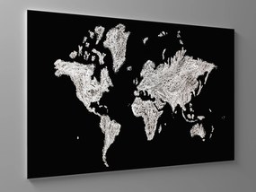 Liox Obraz černobílá mapa světa Rozměr: 120 x 80 cm