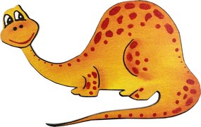 AMADEA Dřevěný magnet dinosaurus, 12 cm