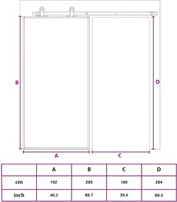 vidaXL Marketos Posuvné dveře ESG sklo a hliník 102 x 205 cm černé