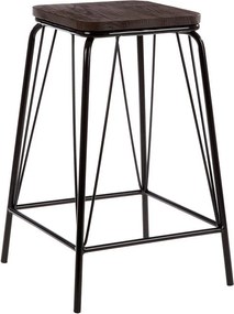 Černá/hnědá stolička z jilmového dřeva District – Premier Housewares