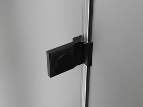 Mexen Lunar-B, výklopný sprchový kout levý 75 x 70 cm, 8mm čiré sklo, černý profil, 832-075-070-70-00-L