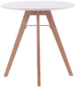 Jídelní stůl kulatý Viktor 75, nohy natura ~ v75 x Ø75 cm - Bílá