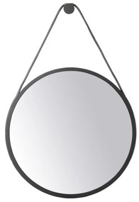 Kulaté zrcadlo Mossø s dubovým rámem Barva dřeva:: černá, Průměr:: 60cm