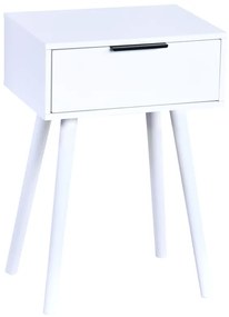KESPER Odkládací stolek se šuplíkem, noční stolek bílý 40 x 30 x 59 cm