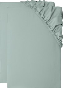 Livarno® Sada saténových napínacích prostěradel, 90-100 x 200 cm, 2dílná, zelená