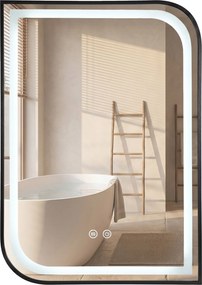 Rea Zone, LED zrcadlo, 50x70 cm, černá matná, HOM-00302