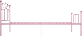 Rám postele růžový kov 100 x 200 cm 284538