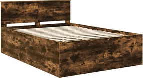 Rám postele s čelo Kouřový dub 150 x 200 cm Kompozitní dřevo 3408568