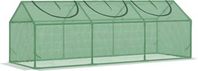 Outsunny skleník s oknem, PE skleník 180x60x60cm, skleník na rajčata a chladicí rám v zelené barvě pro zahradu a balkon