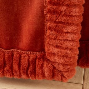 Oranžová deka z mikroplyše 150x200 cm Velvet and Faux Fur – Catherine Lansfield