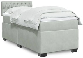 Box spring postel s matrací světle šedá 80 x 200 cm samet 3288468