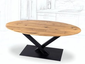 Wooded Jídelní stůl London ROUNDED z masivu DUB 190x90 cm