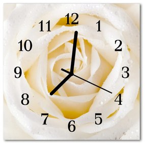 Skleněné hodiny čtvercové růže