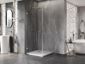 Mexen Lunar-B Duo výklopný sprchový kout 70 x 70 cm, čiré sklo, broušená ocel, 832-070L-070P-97-00