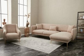 HANAH HOME Rohová pohovka SIMENA béžová pravá 266 cm 825BLC2830