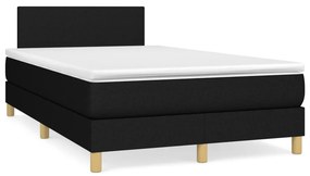 Box spring postel s matrací a LED černá 120x190 cm textil 3270076
