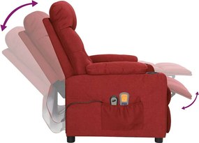 Elektrické masážní křeslo vínové textil 3098830