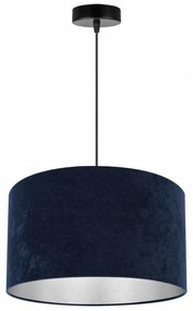 Závěsné svítidlo MEDIOLAN, 1x modré/chromové textilní stínítko
