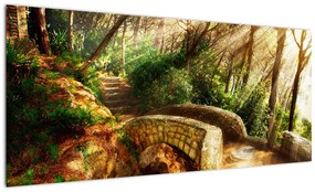 Obraz lesní cesty (100x40cm)