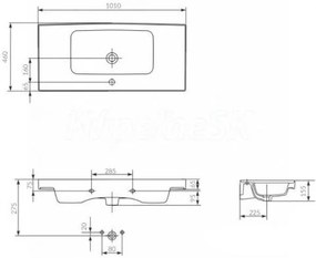 Cersanit - SET B106 Crea skříňka + Crea 100 umyvadlo, Bílá, S801-280