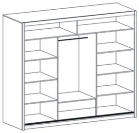 Šatní skříň SANDINO 250 dub sonoma