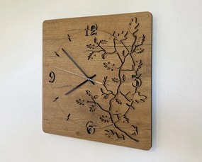Li-Go "Dub" Dřevěné hodiny 40x40 cm provedení povrchu: dub