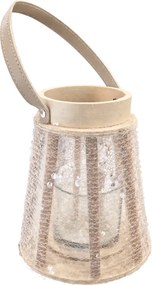 Lucerna s flitry CONE GLAM 22 cm, bílá