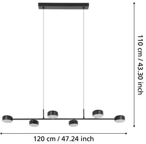 Eglo 900352 - LED Lustr na lanku CLAVELLINA 6xLED/7W/230V