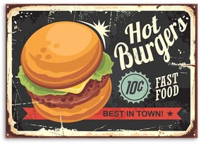 Gario Obraz na plátně Nápis Retro burger Rozměry: 60 x 40 cm