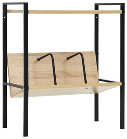 Knihovna se 2 policemi černá a dub 52x28x59 cm kompozitní dřevo 288231