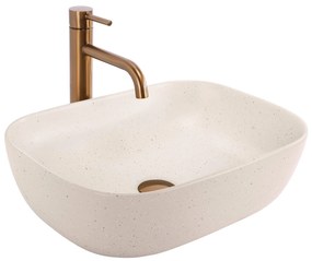 Rea Belinda Sandy, umyvadlo na desku 465x300x135 mm, imitace kamene-béžová, REA-U4000