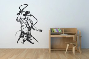 Lepy.cz Samolepka na zeď Indiana Jones Velikost (šířka x výška): 55x82cm, Barevná varianta: Bílá