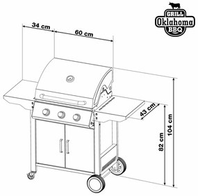 Plynový gril G21 Oklahoma BBQ Premium Line 3 hořáky + zdarma redukční ventil