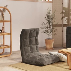 Skládací lenoška na podlahu tmavě šedá textil 336585