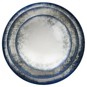 Jídelní sada 24 ks bílá/modrá/porcelán