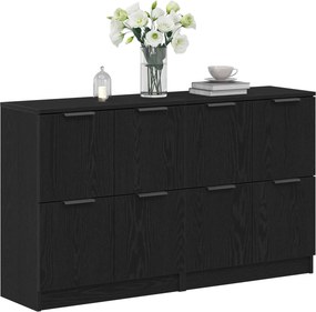 Servírovací skříň 2 ks Černý dub 60 x 30 x 70 cm 3333073