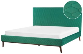 Sametová postel 180 x 200 cm zelená BAYONNE Beliani