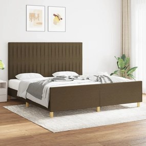 Rám postele bez matrace tmavě hnědý 180 x 200 cm textil 3125238