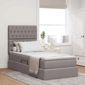 Postel s úložným prostorem a matrací Taupe 90 x 200 cm textil 3371820