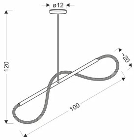 LED Lustr na lanku SUPREME LED/22W/230V 100 cm zlatá