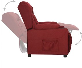 Polohovací křeslo vínové textil 339051