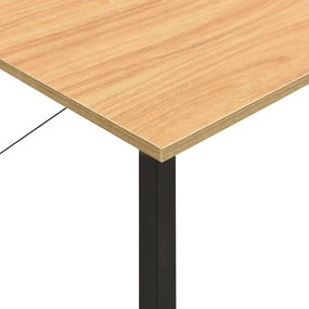 PC stůl černý a světlý dub 80 x 40 x 72 cm MDF a kov 20557